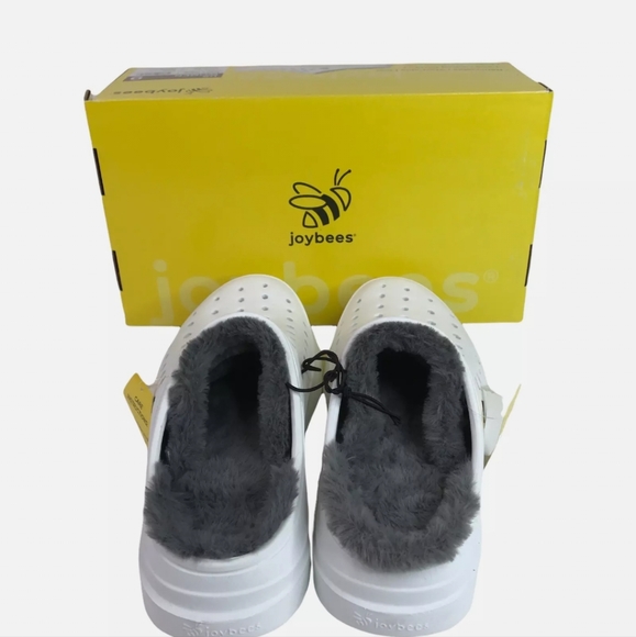Joybees | Shoes | Joybees Clog Womens Shoe White Faux Fur Lined Comfort ...